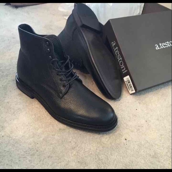 a. testoni | Shoes | Atestoni Mens Black Leather Ankle Boot | Poshmark